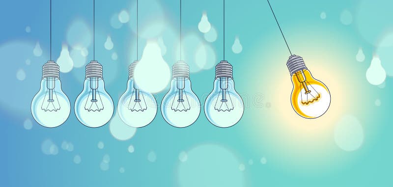 Light Bulb Newton Cradle Pendulum Idea Stock Vector - Illustration of ...