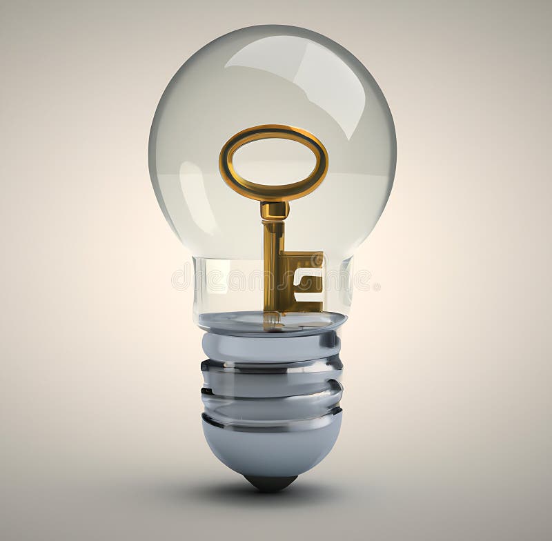 Light Bulb Object and Ideas Concept Stock Illustration - Illustration ...