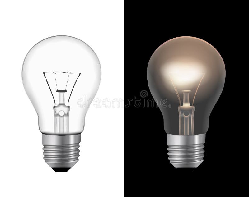 Light Bulb on and Off Realistic Illustration Stock Vector ...