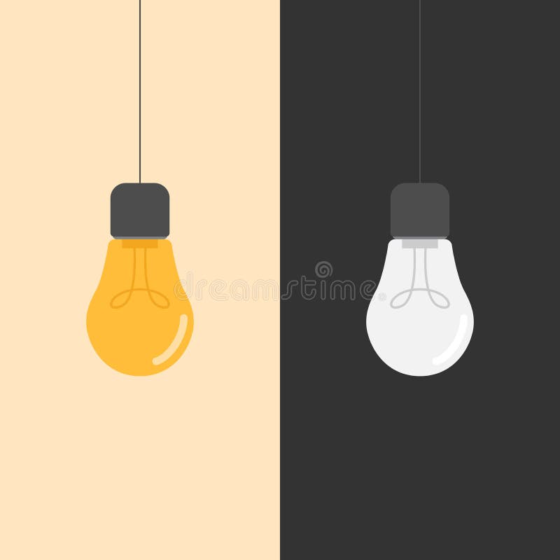 Light Bulb on and Off Vector Stock Vector - Illustration of energy ...