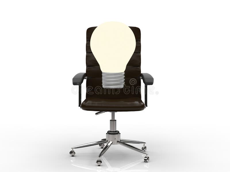 Light bulb on office chair stock photo. Image of concept - 82143160
