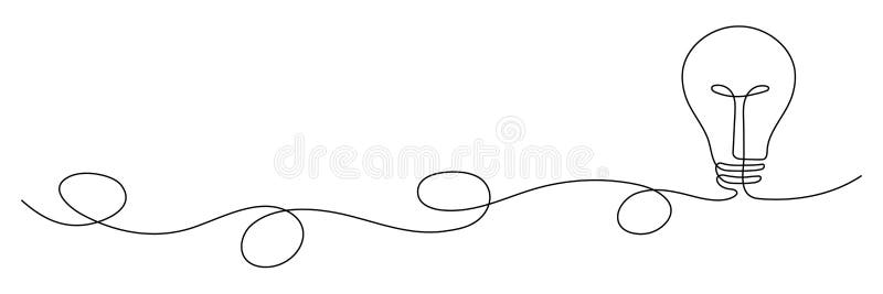 Light Bulb One Continuous Line Drawing Stock Illustration ...