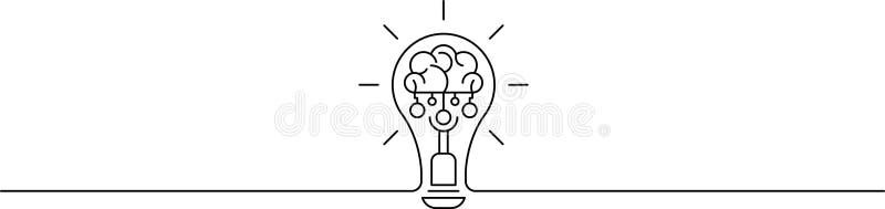 Light Bulb in One Continuous Line Drawing. Innovation Symbol and ...