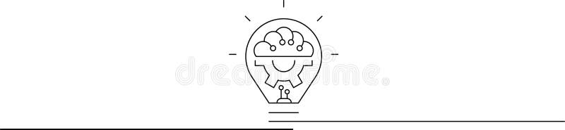 Light Bulb in One Continuous Line Drawing. Innovation Symbol and ...