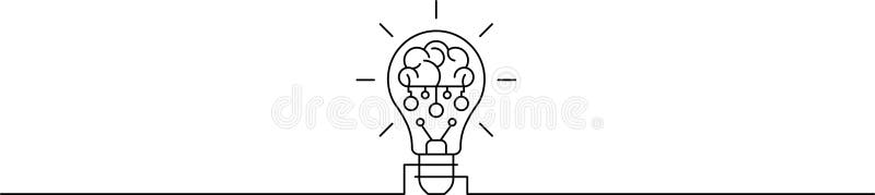 Light Bulb in One Continuous Line Drawing. Innovation Symbol and ...
