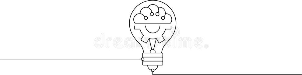 Light Bulb in One Continuous Line Drawing. Innovation Symbol and ...