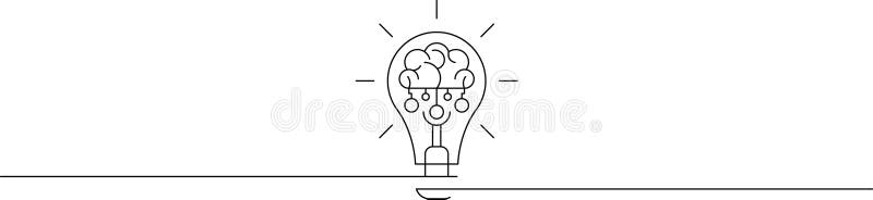 Light Bulb in One Continuous Line Drawing. Innovation Symbol and ...