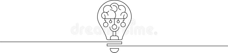 Light Bulb in One Continuous Line Drawing. Innovation Symbol and ...