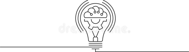 Light Bulb in One Continuous Line Drawing. Innovation Symbol and ...