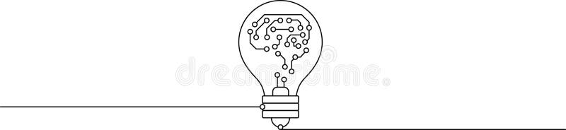 Light Bulb in One Continuous Line Drawing. Innovation Symbol and ...