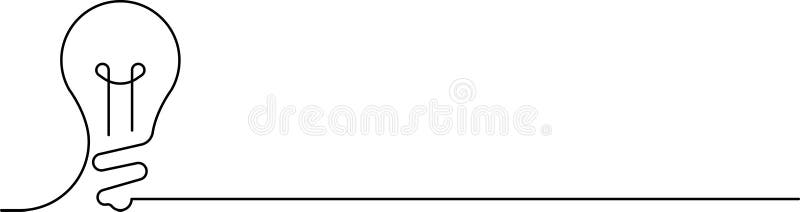 Light Bulb in One Continuous Line Drawing. Innovation Symbol and ...