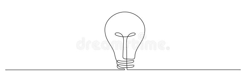 Light Bulb One Continuous Line Drawing Stock Illustration ...