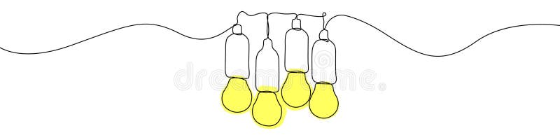 Light Bulb One Line Drawing Vector. Light Bulb Continuous Line Drawing ...