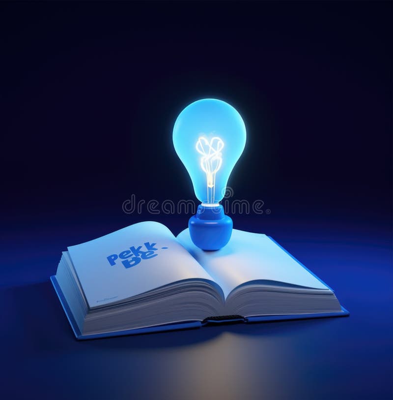 Light Bulb with Open Book. Idea Tip Education, Knowledge Creates Ideas ...