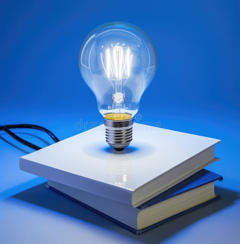 Light Bulb with Open Book. Idea Tip Education, Knowledge Creates Ideas ...