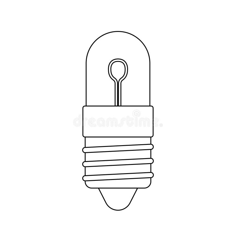 Light Bulb Outline Icon Illustration on White Background Stock Vector ...