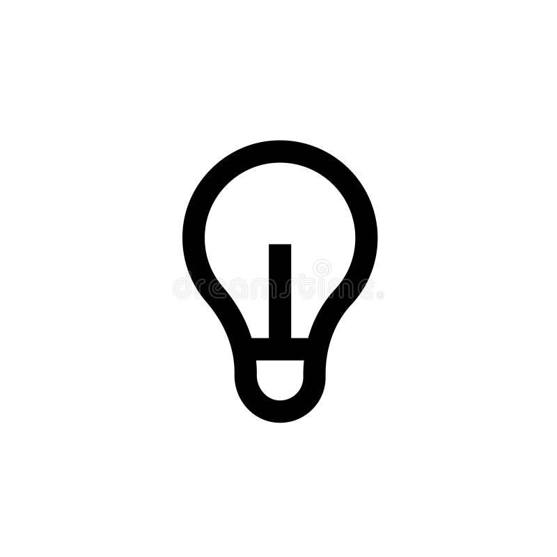 Light Bulb Outline Icon. Lamp Emblem. Vector Illustration Stock Vector ...