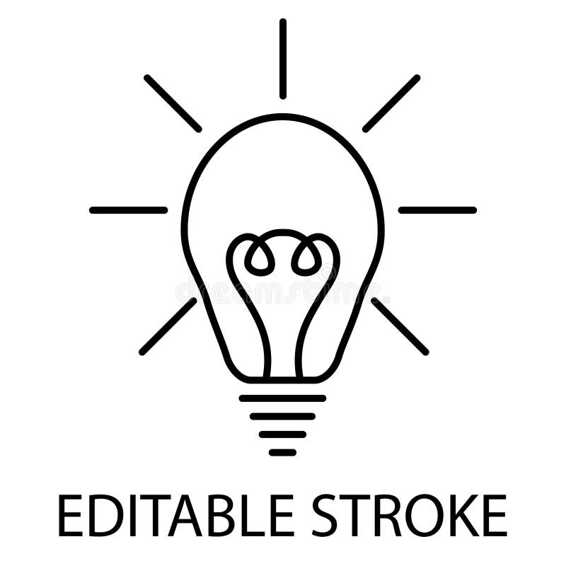 Light Bulb Outline Icon. Yellow Bulb, Ideas. Creative Icon Symbol ...