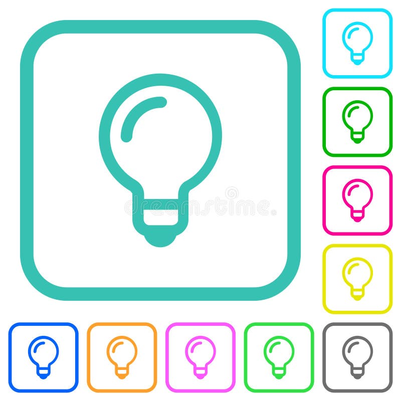Light Bulb Outline Vivid Colored Flat Icons Stock Illustration ...
