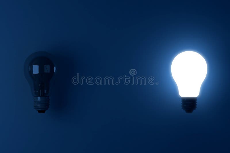 Light Bulb Outstanding Bright and Dark Stock Illustration ...