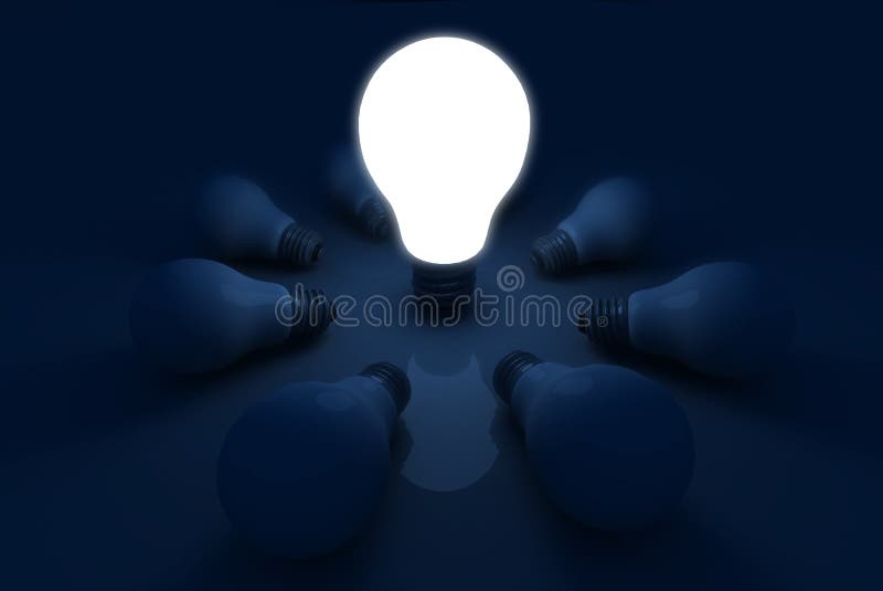 Light Bulb Outstanding Brightness in the Dark and Shadow Stock ...