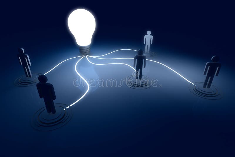 Light Bulb Outstanding Connect Human in the Dark and Shadow Stock ...