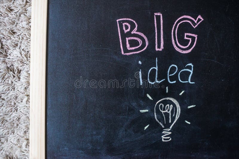 Light Bulb Painted on a Board and the Text Stock Photo - Image of ...