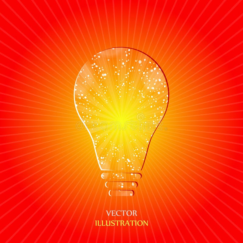 Light Bulb Painted by Hand. Sun Sunburst Pattern. Simple Modern ...