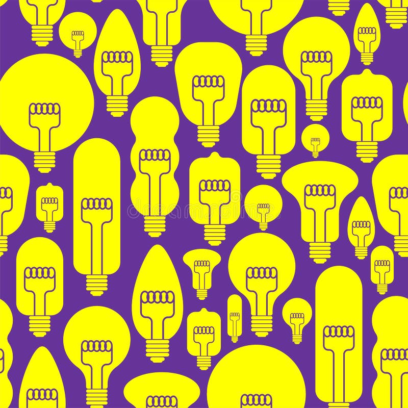 Light Bulb Pattern Seamless. Background Retro Lightbulb Stock Vector ...