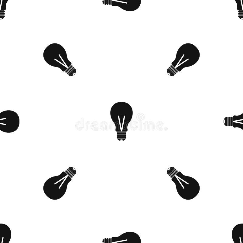 Light Bulb Pattern Seamless Black Stock Vector - Illustration of ...