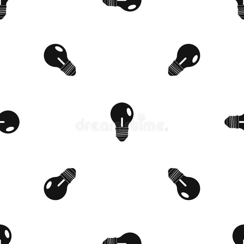 Light Bulb Pattern Seamless Black Stock Vector - Illustration of ...
