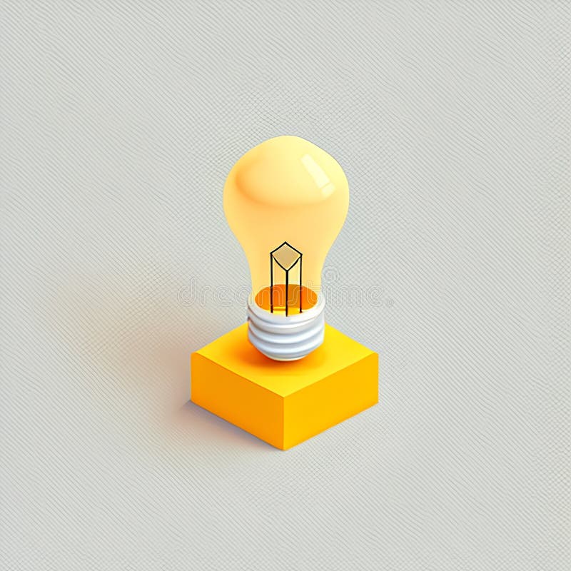 Light Bulb on Pedestal. 3d Isometric Vector Illustration Stock Photo ...