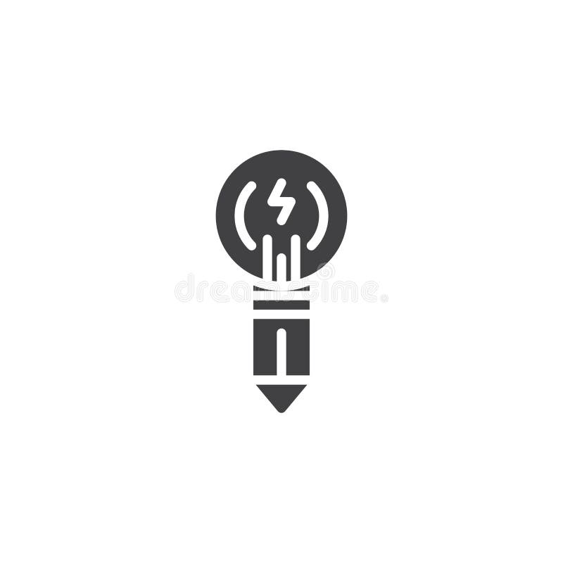 Light Bulb Pen Lightning Vector Icon Stock Vector - Illustration of ...