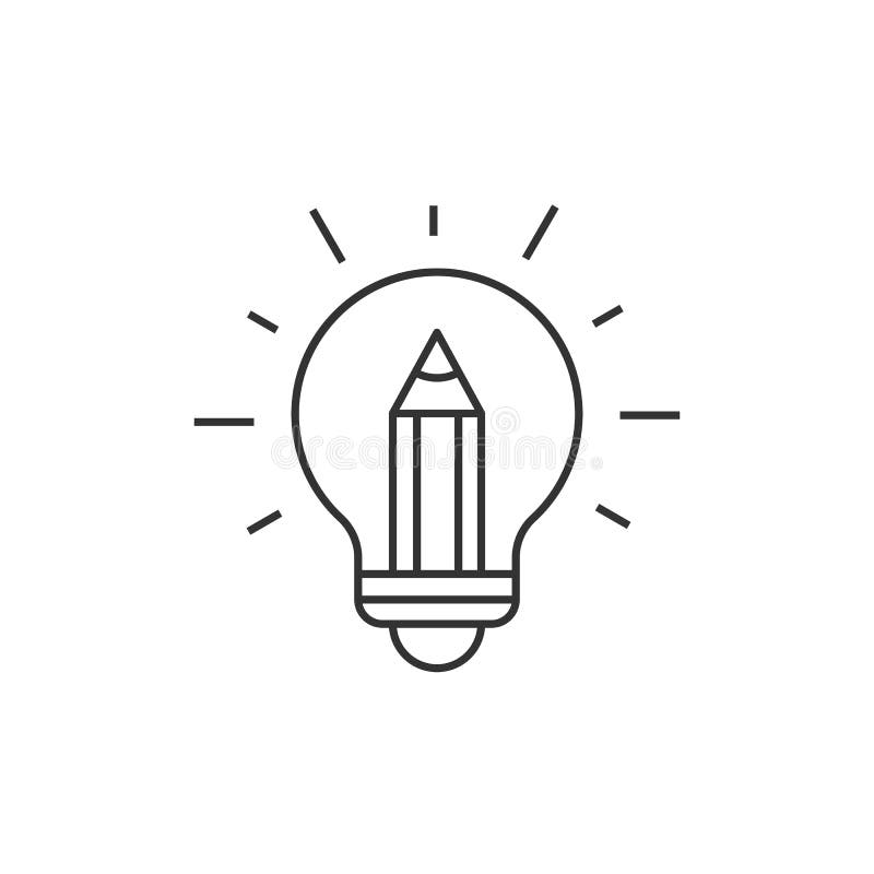 Light Bulb with Pencil Inside Stock Vector - Illustration of ...