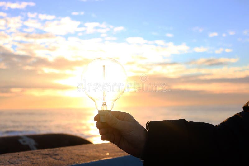 Light bulb stock image. Image of ocean, bulb, perspective - 102316233