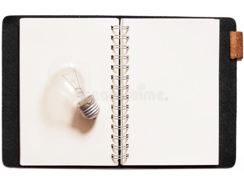 Light Bulb Placed On Notebook Stock Image - Image of graphic ...