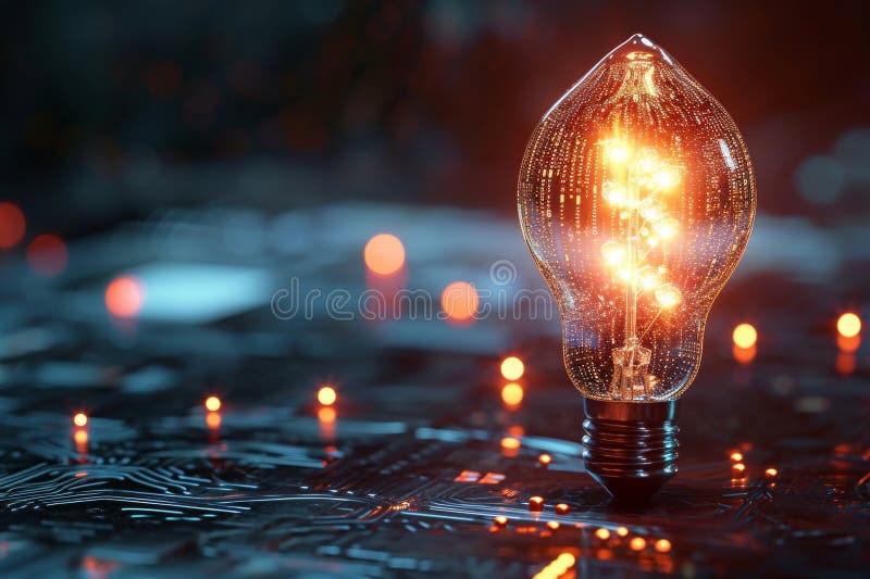 A Light Bulb is Placed on Top of a Table, Illuminating the Surrounding ...