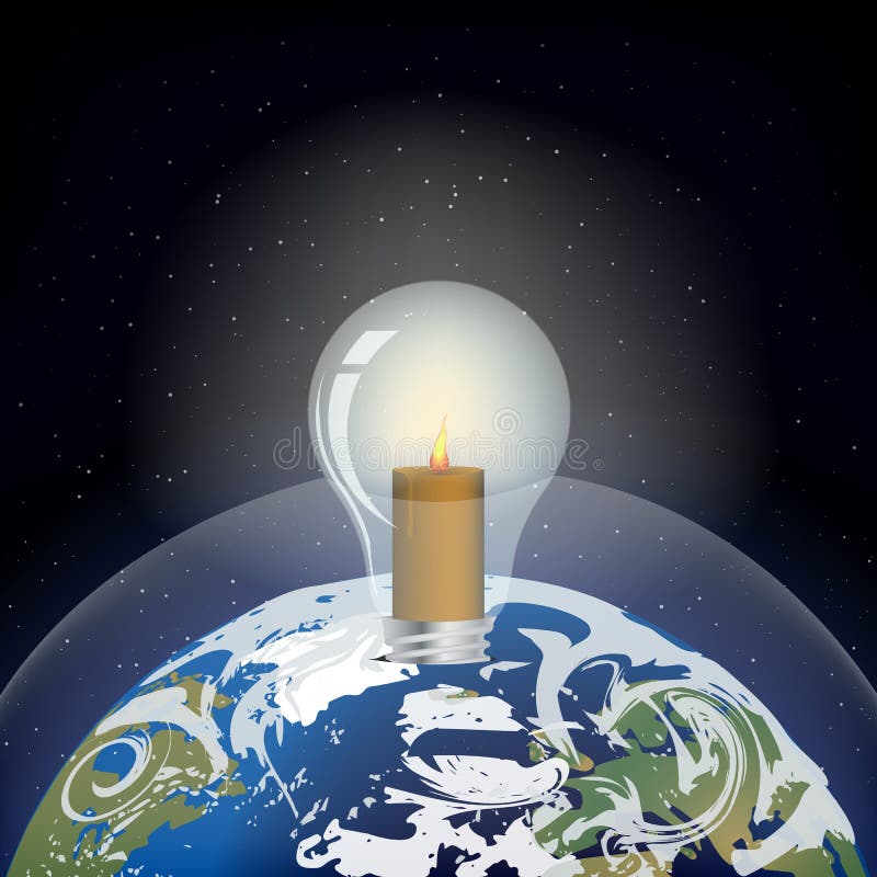 Light Bulb in the Planet Earth Stock Vector - Illustration of light ...
