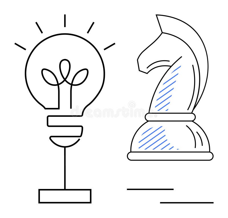 Light Bulb with Plant Sprout and Chess Knight Symbolizing Innovation ...