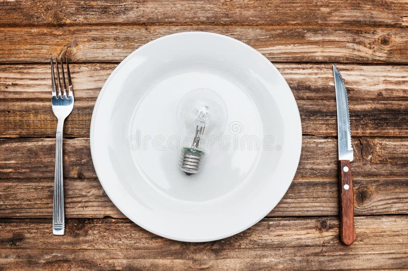 Light Bulb Plate Fork Knife Stock Photos - Free & Royalty-Free Stock ...