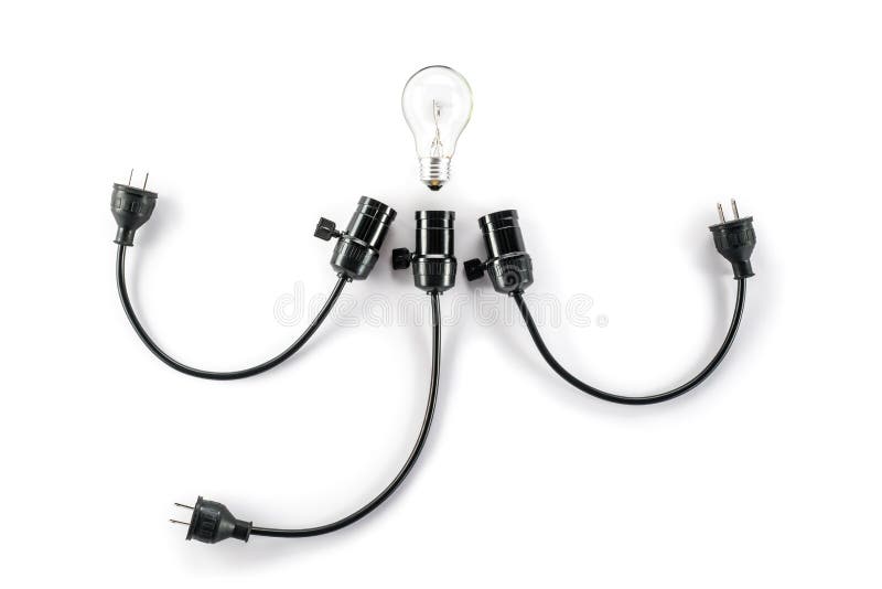 Light Bulb with Plug and Lamp Holder, Cable Tungsten Stock Image ...