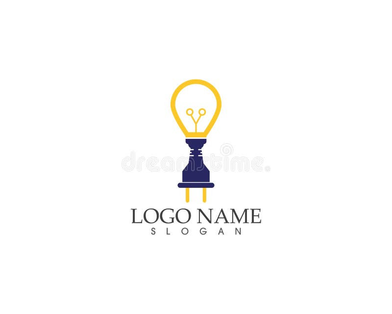 Light Bulb with Plug Logo Vector Stock Vector - Illustration of ...