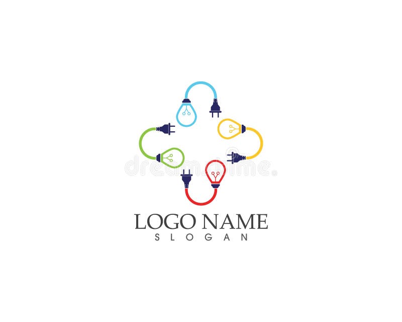 Light Bulb with Plug Logo Vector Stock Vector - Illustration of design ...