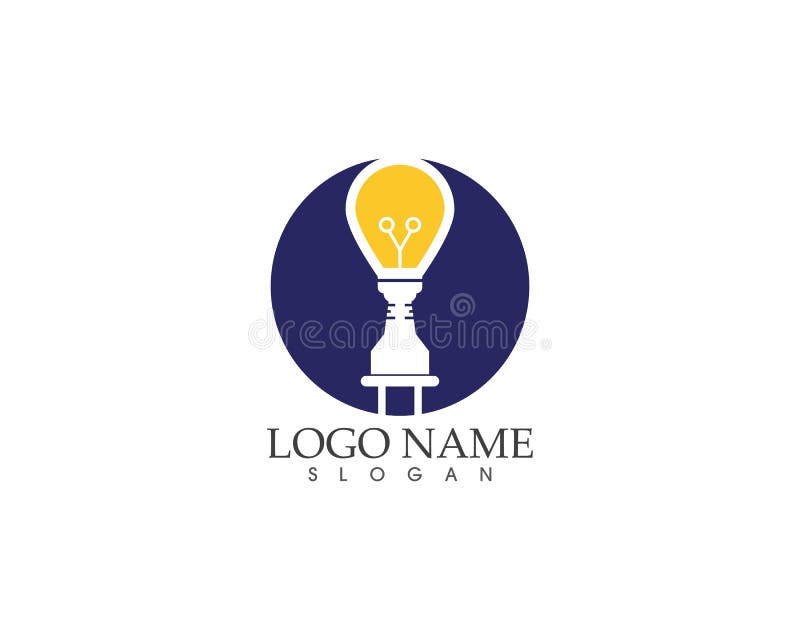 Light Bulb with Plug Logo Vector Stock Vector - Illustration of white ...