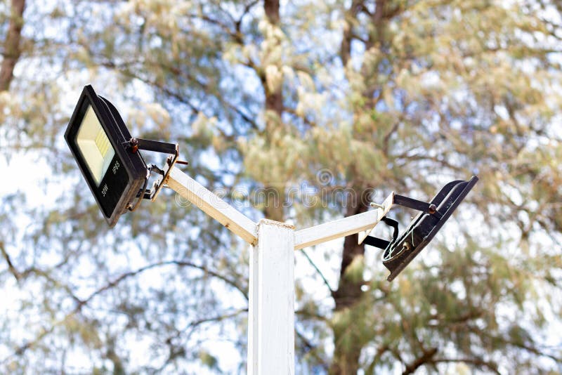 The Light Bulb on the Light Pole Stock Photo - Image of light, lighting ...