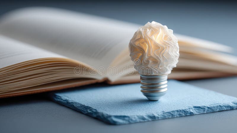 A Light Bulb Positioned on a Book Representing Leading with Data and ...