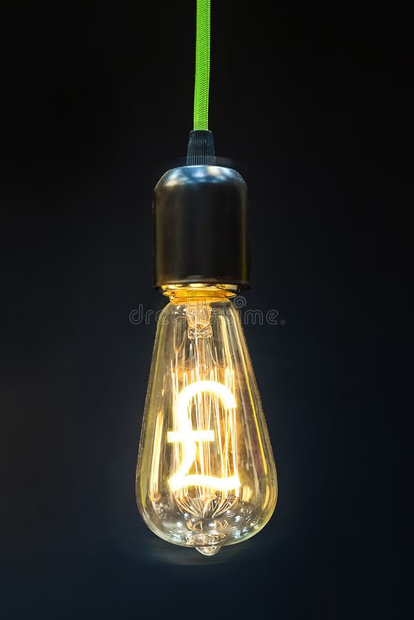 Light Bulb with Pound Sterling Symbol. Stock Image - Image of challenge ...