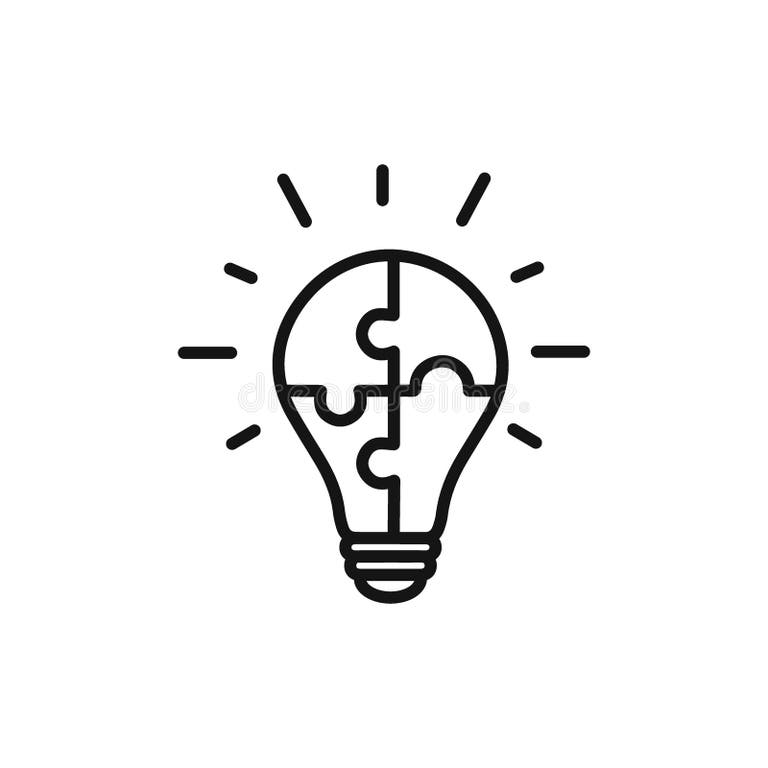Light Bulb Puzzle Icon Stock Illustrations – 3,323 Light Bulb Puzzle ...