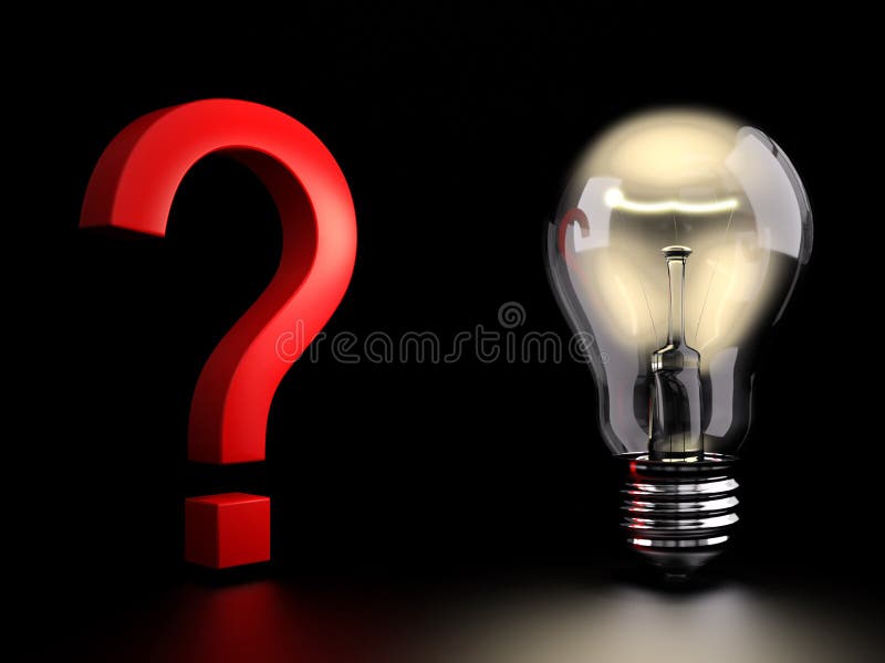 Light Bulb with Question Mark Stock Illustration - Illustration of ...