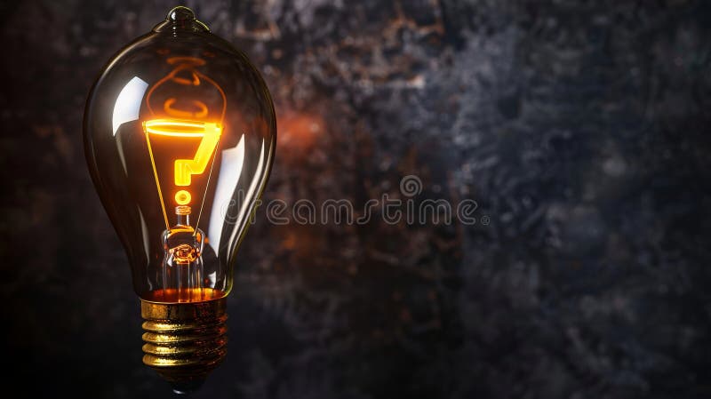 A Light Bulb with a Question Mark on it Stock Photo - Image of ...